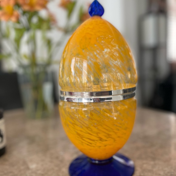 Murano | Art | Murano Art Glass Hinged Egg Shaped Mini Bar Caddy Rare ...